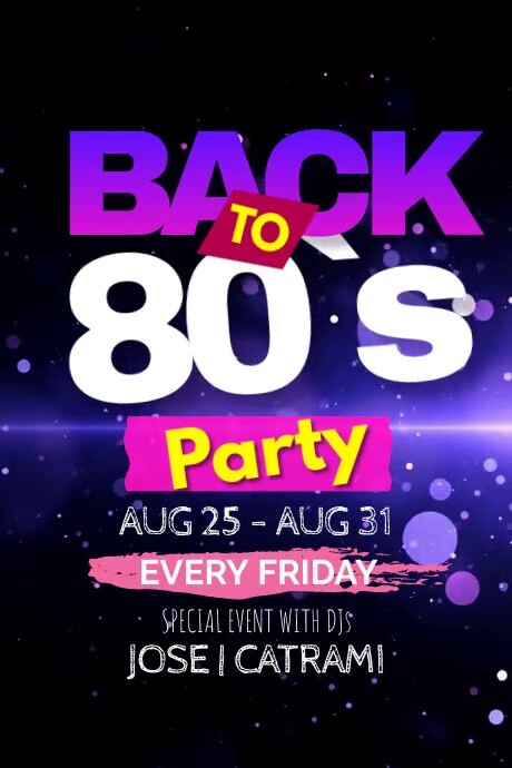 Back 80`s Party Template | PosterMyWall